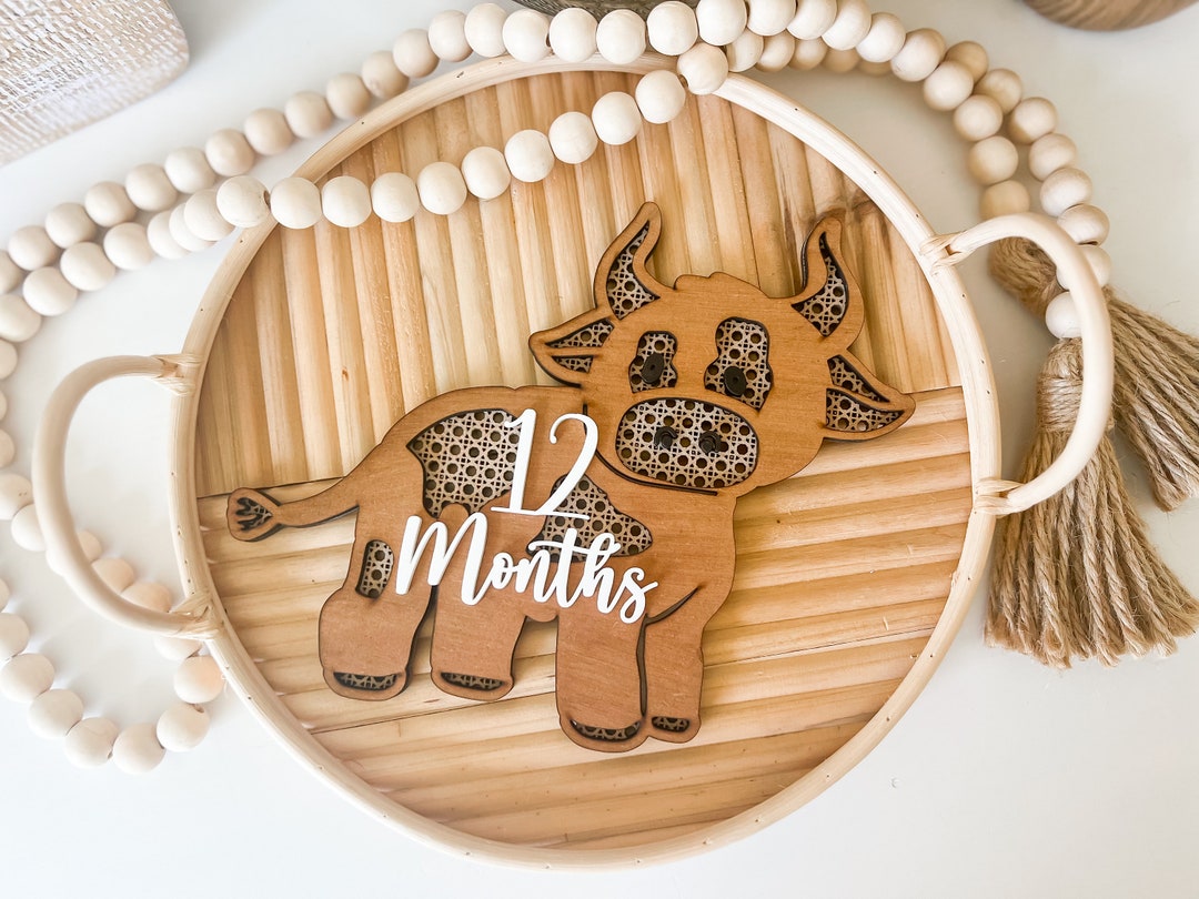 Cow Milestone, Baby Cow Milestone Sign, Sign for Baby, Milestone ...