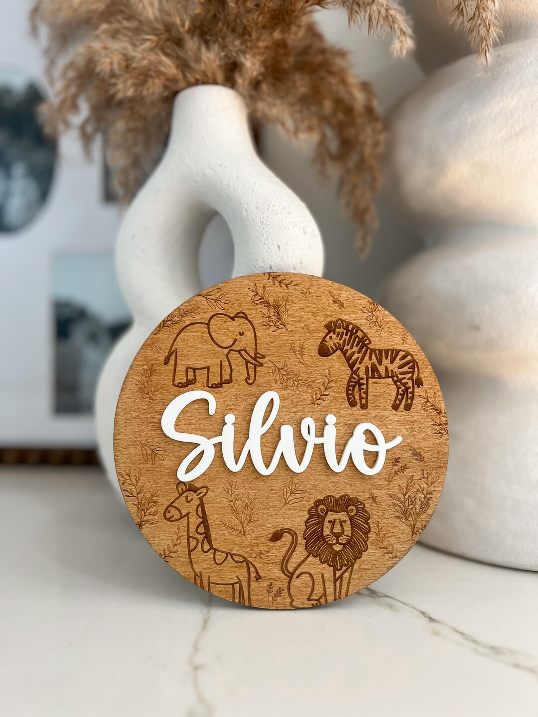 DIGITAL FILE, Safari Animal Name Sign, Baby Shower Name Sign, Laser Cut ...