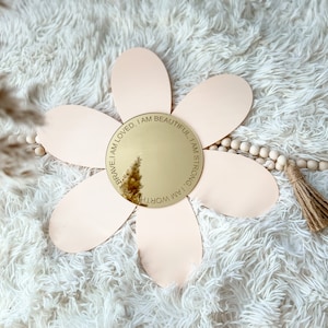 Flower Wall Affirmation Mirror, Love Yourself, Daily Affirmation Mirror ...