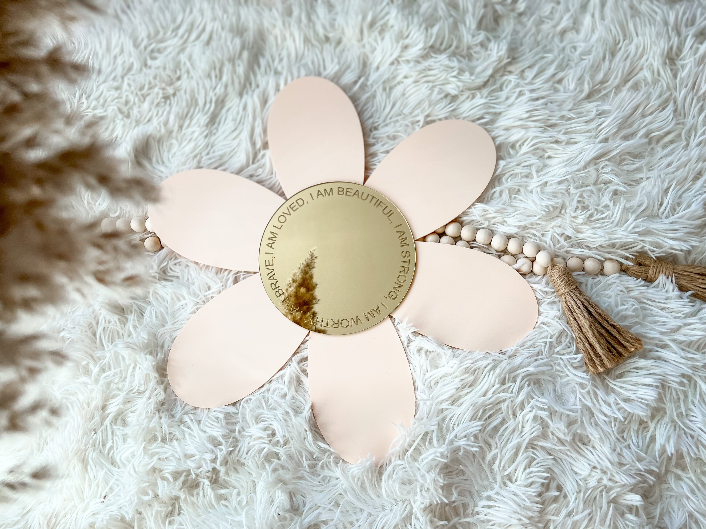 Flower Wall Affirmation Mirror, Love Yourself, Daily Affirmation Mirror ...