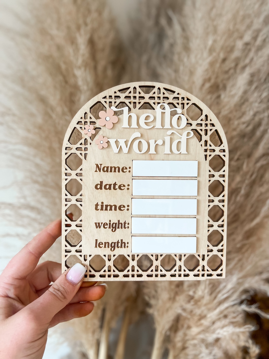 Rattan Birth Stats, Arch Birth Stat, Baby Announcement Sign, Newborn ...