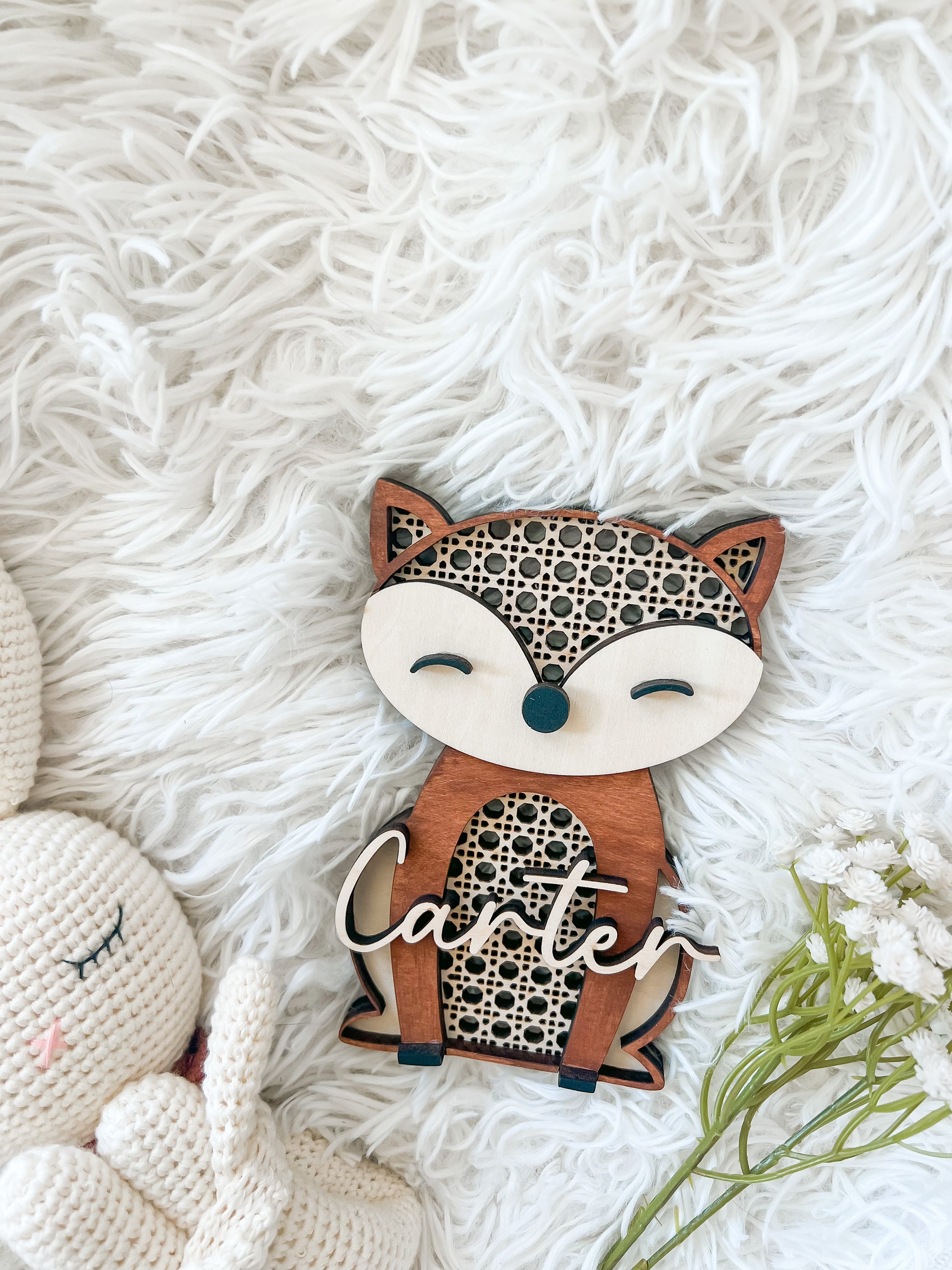 Rattan Fox Finished Product Rattan Fox Nursery Decor Boho - Etsy