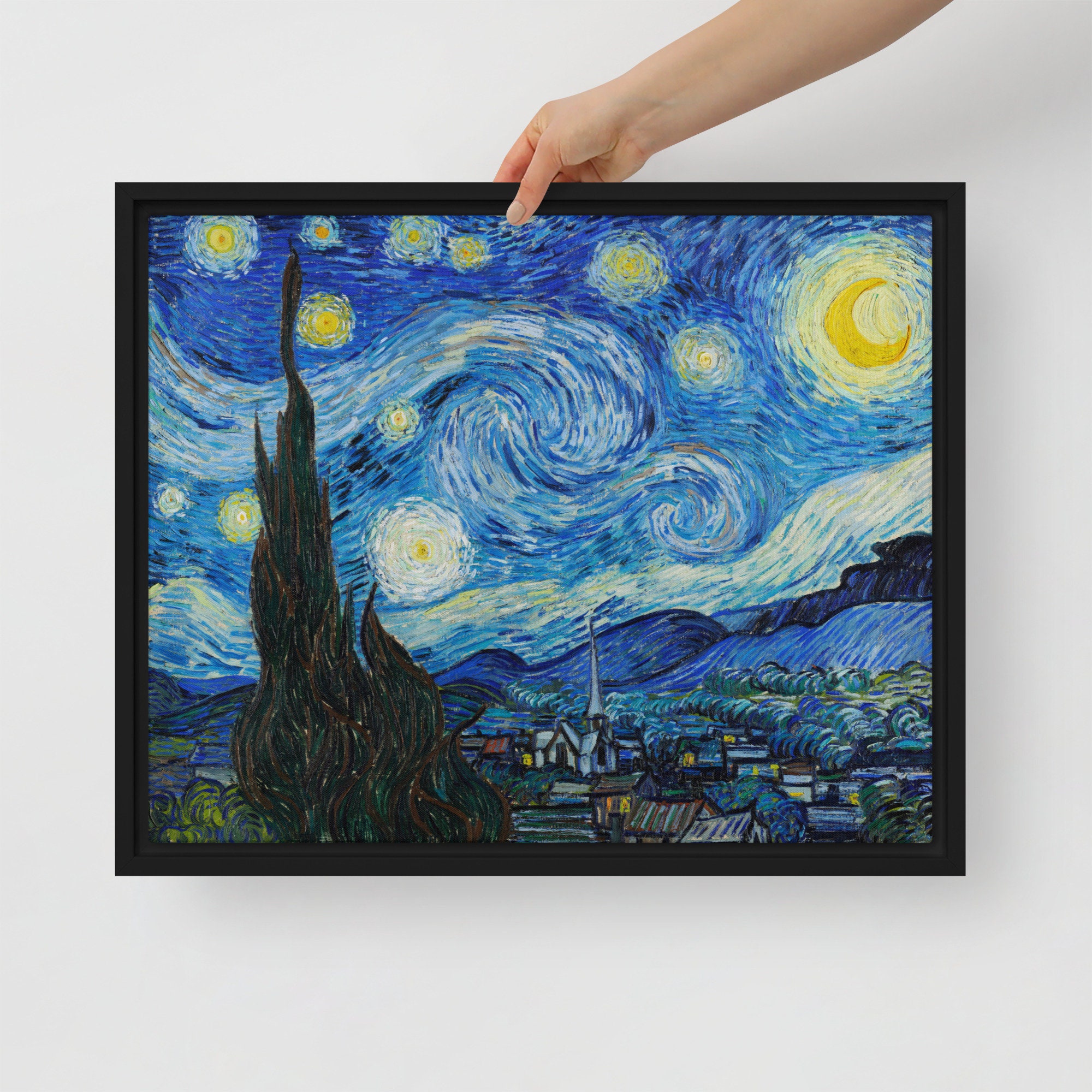 The Starry Night (1889) - Vincent Van Gogh | Framed Vincent Van Gogh ...