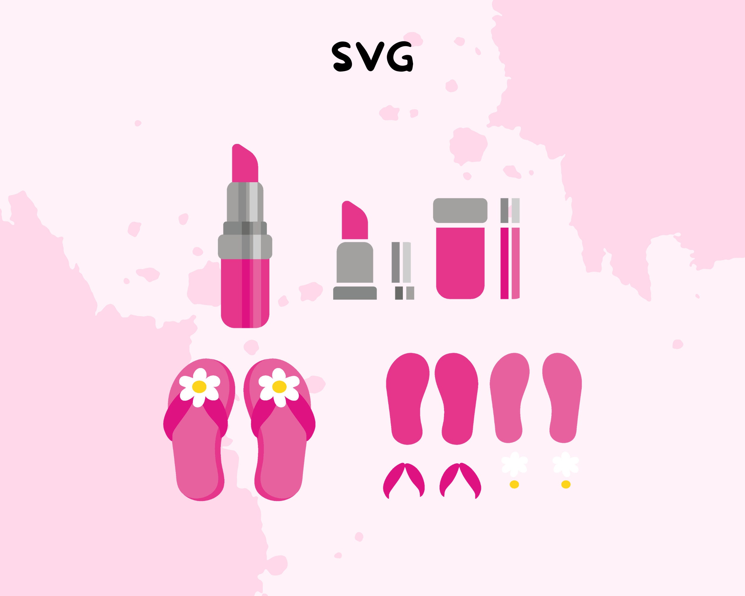 Pamper Party PNG SVG Makeup Spa Clipart Layered Cute Pink Girl - Etsy