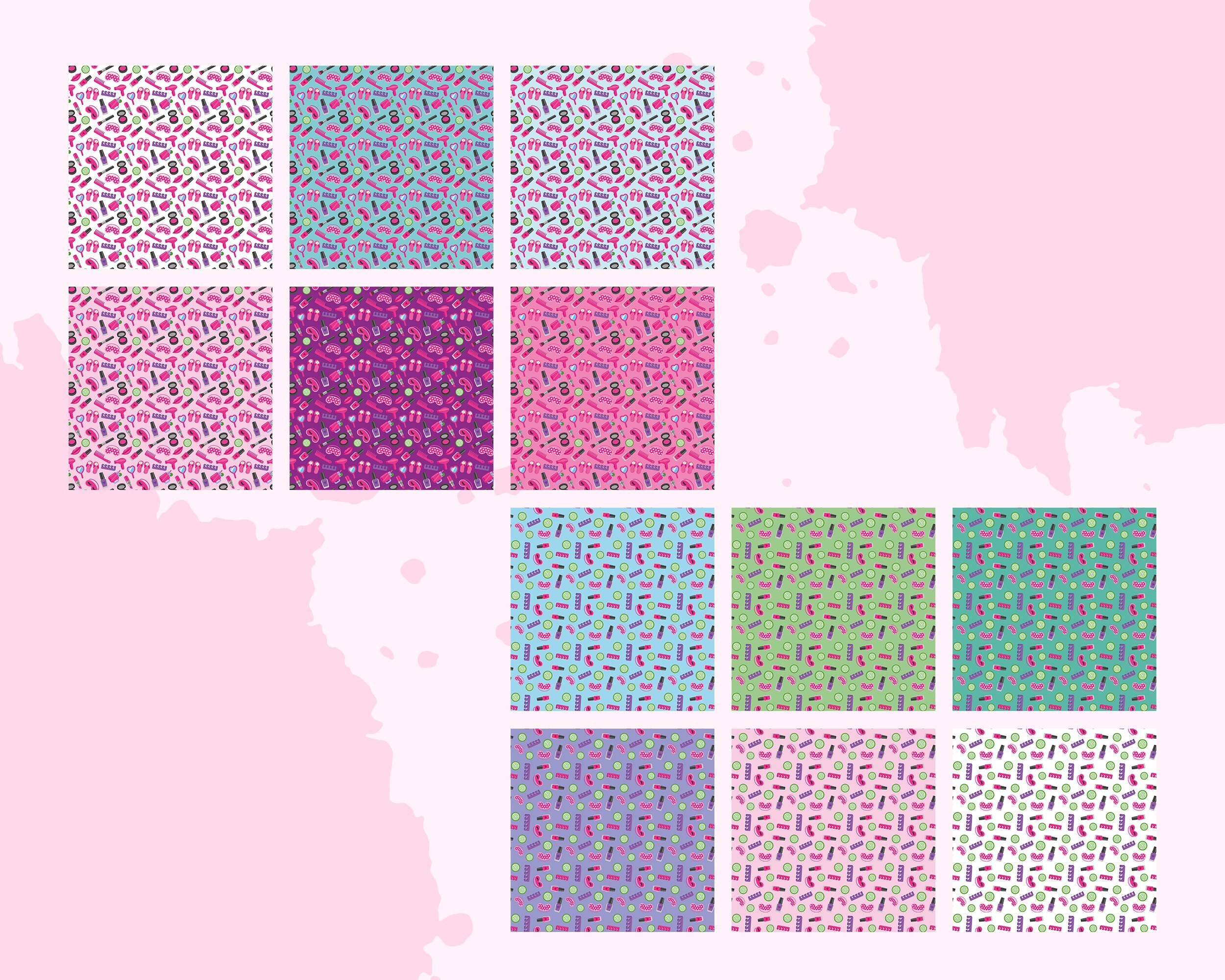 Pamper Party Digital Paper Set Spa Day Scrapbook Clipart Background ...