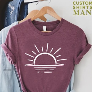 Sunrise Sunset Shirt,sun Ocean Shirt,retro Summer Shirt,beach Shirt ...