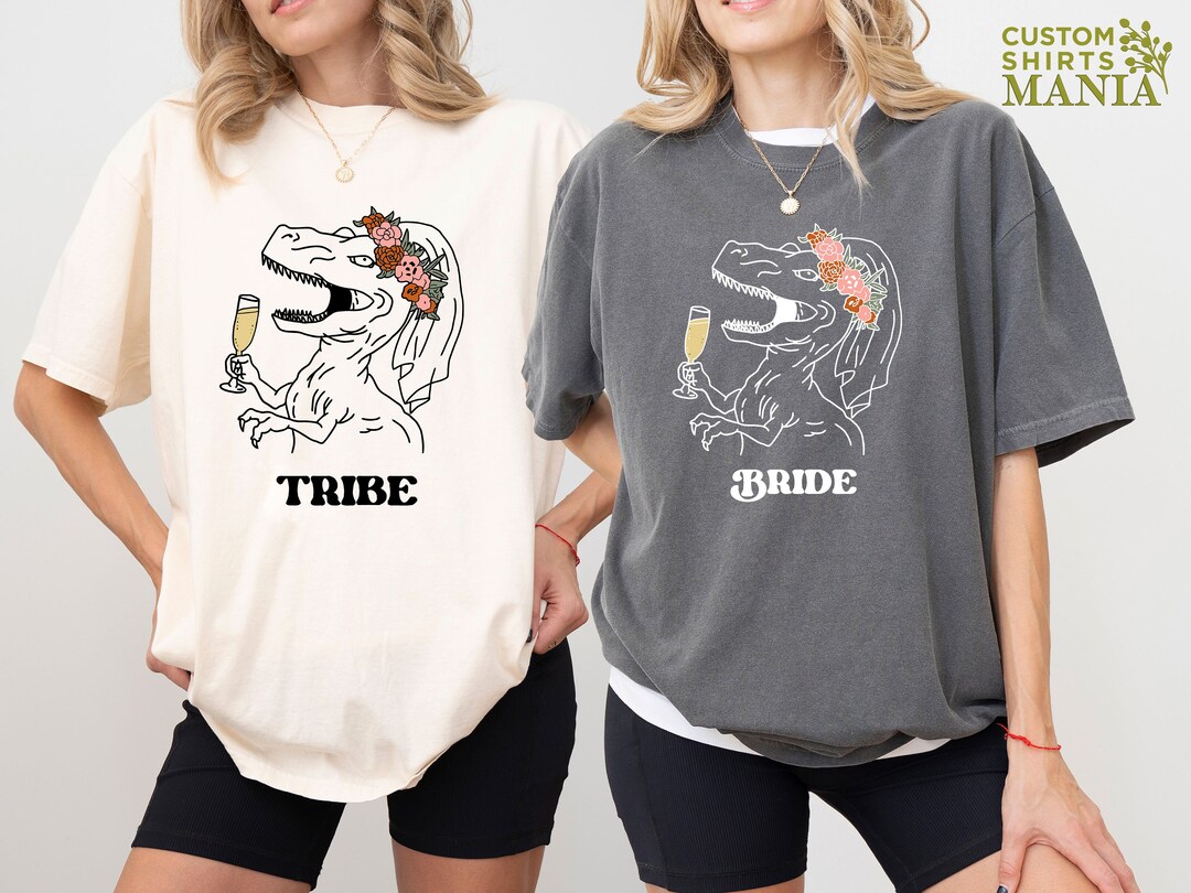 Dinosaur Bride Tribe Comfort Colors Shirt, Bride Squad Tee,dinosaur ...