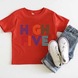 High Five Shirt,fifth Birthday Shirt, Kids Birthday Shirt,5th Birthday ...