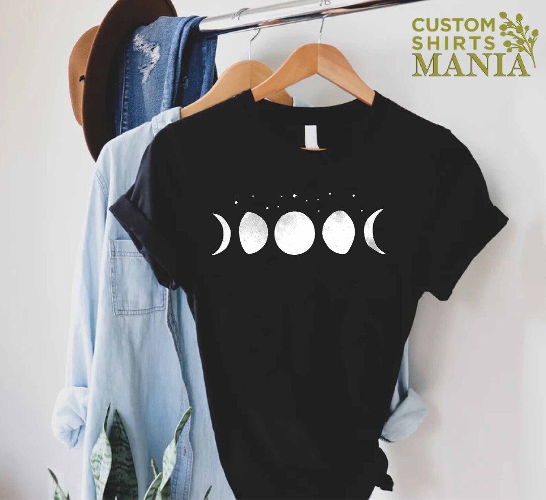 Moon Phases Shirt, Moon Lover Gift, Graphic Moon Shirt, Celestial Shirt ...