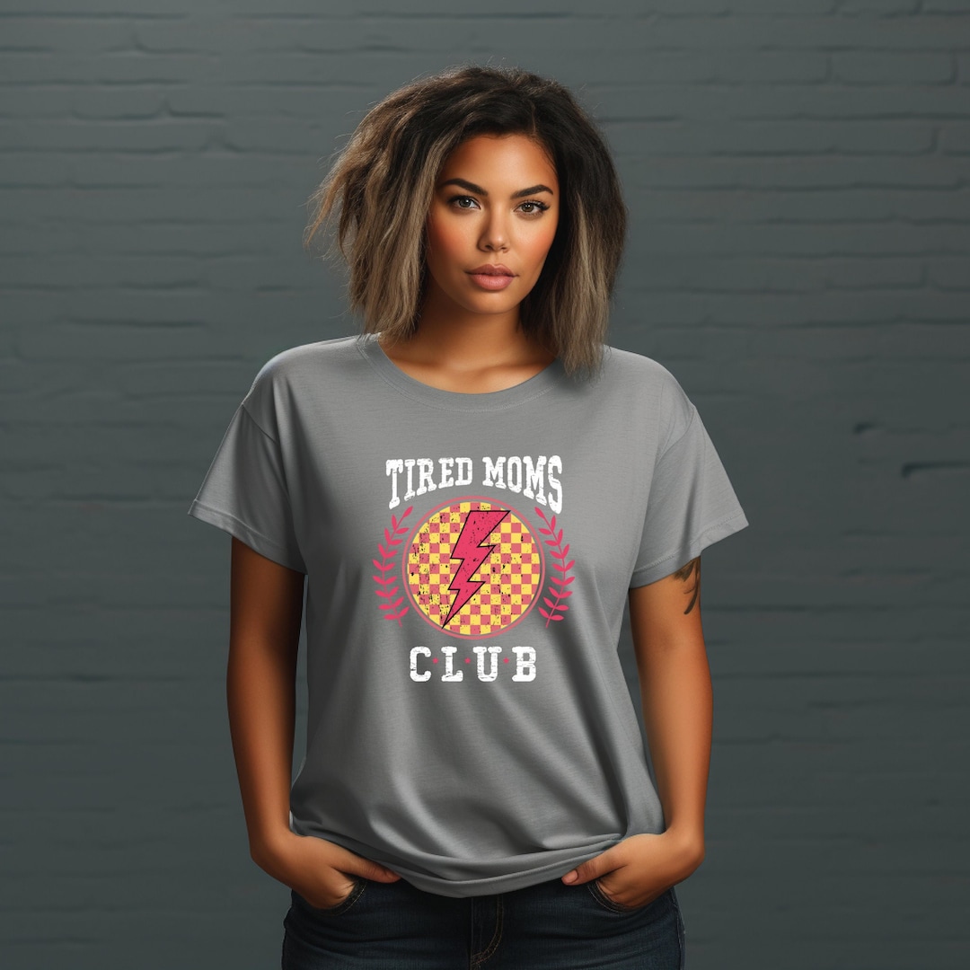 Tired Moms Club Shirt, Tired Mama Shirt, Retro Mom Shirt, Checkered ...