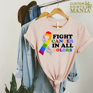 Cancer Awareness Tee,cancer Ribbon Shirt, Cancer Support Shirt, Fight ...