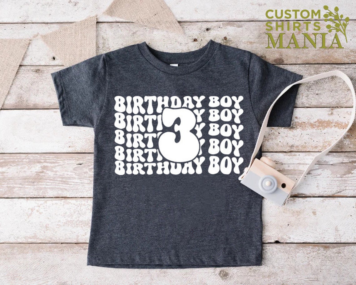 3rd Birthday Boy Shirt, Third Birthday Toddler Shirt, 3 Year Old Boy ...