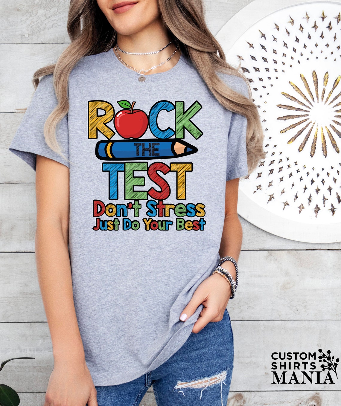 Rock the Test Shirt, Don't Stress Just Do Your Best, Testing Day Tshirt ...