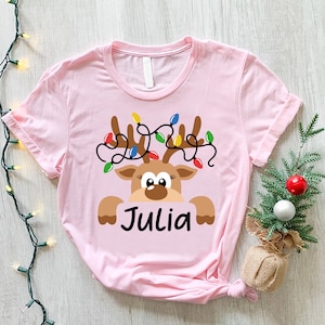 Reindeer Family Christmas Shirt,personalized Christmas Family Shirt ...