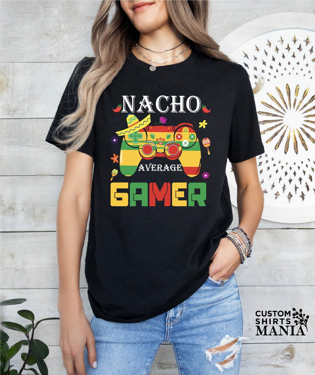 Nacho Average Gamer Shirt, Mexican Dad Shirt, Gamer Shirt,mexican Gamer Shirt,funny Kids Shirt ...