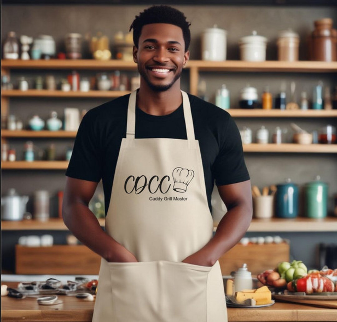 Personalized Logo Apron With Pockets,custom Text Logo Apron,custom Text ...