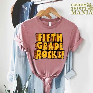 5th Grade Rocks T-shirt, 5th Grade Teacher Shirt, Fifth Grade Shirt ...