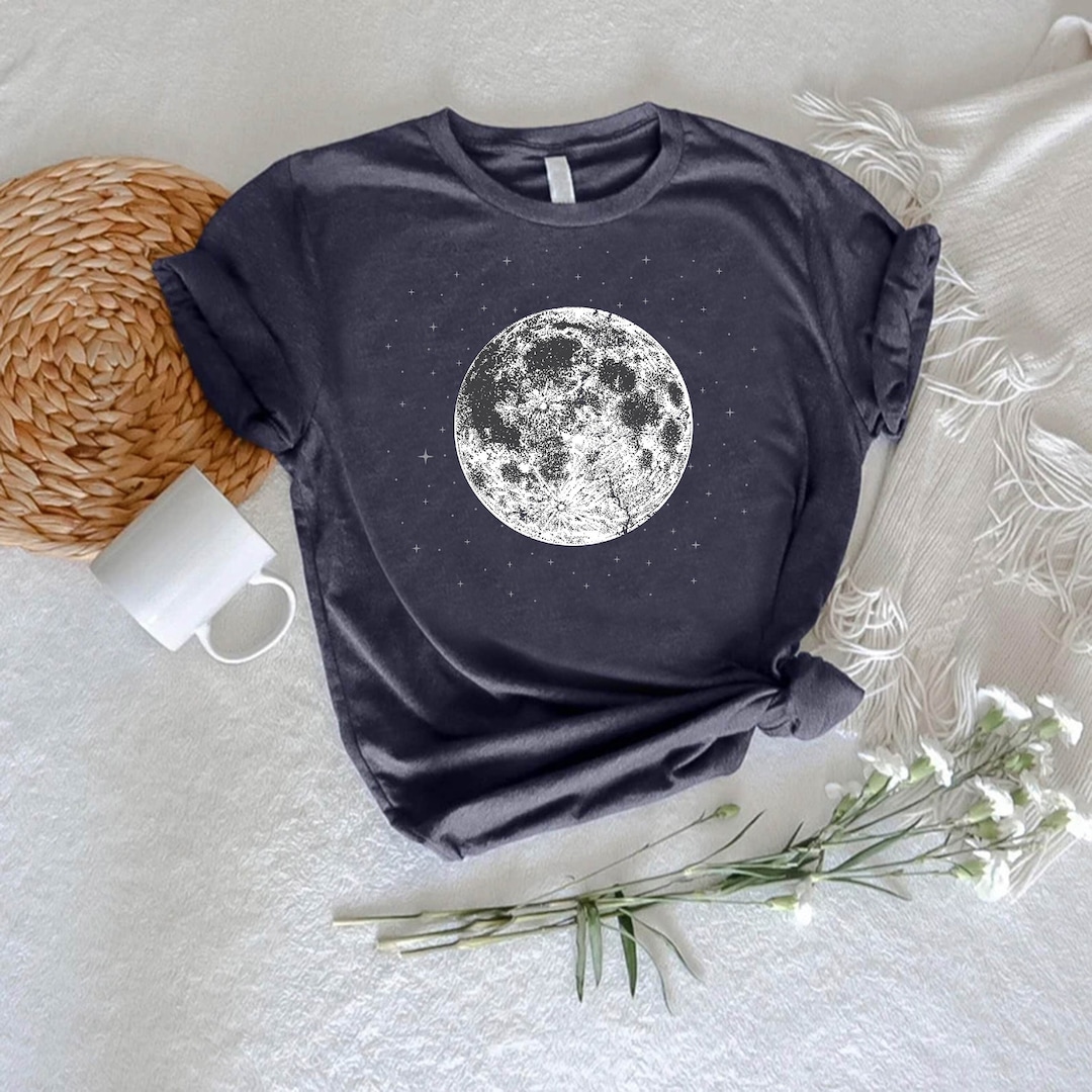 Full Moon Stars Tshirts, Boho Moon Shirt for Women, Gift for Moon Lover ...