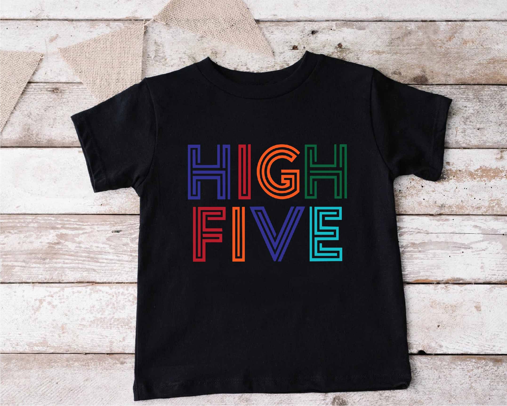 High Five Shirt,fifth Birthday Shirt, Kids Birthday Shirt,5th Birthday ...