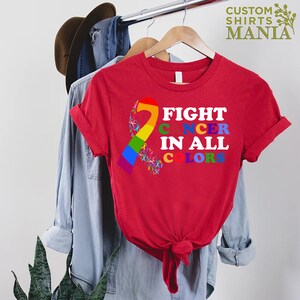 Cancer Awareness Tee,cancer Ribbon Shirt, Cancer Support Shirt, Fight ...