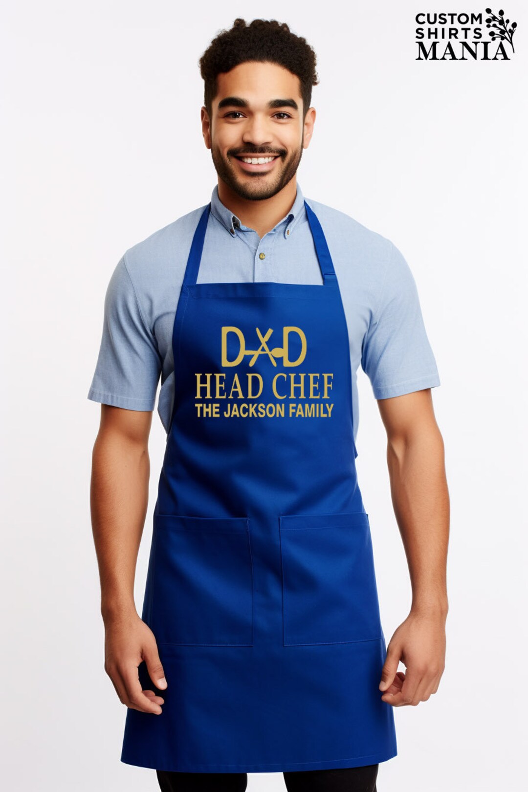 Personalized Head Chef Apron for Dad,custom Family Name Grill Apron ...