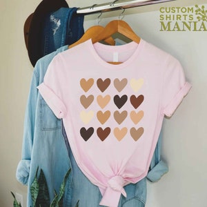 Skin Tone Hearts Tee, Equality Shirt, Human Rights Shirt, Kindness ...
