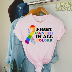 Cancer Awareness Tee,cancer Ribbon Shirt, Cancer Support Shirt, Fight ...