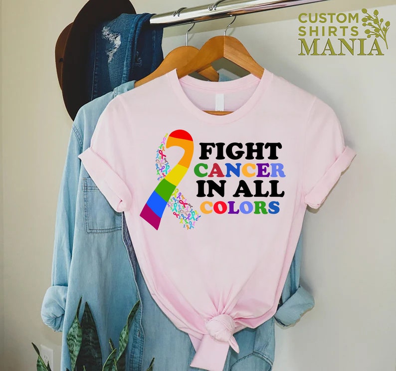 Cancer Awareness Tee,cancer Ribbon Shirt, Cancer Support Shirt, Fight ...