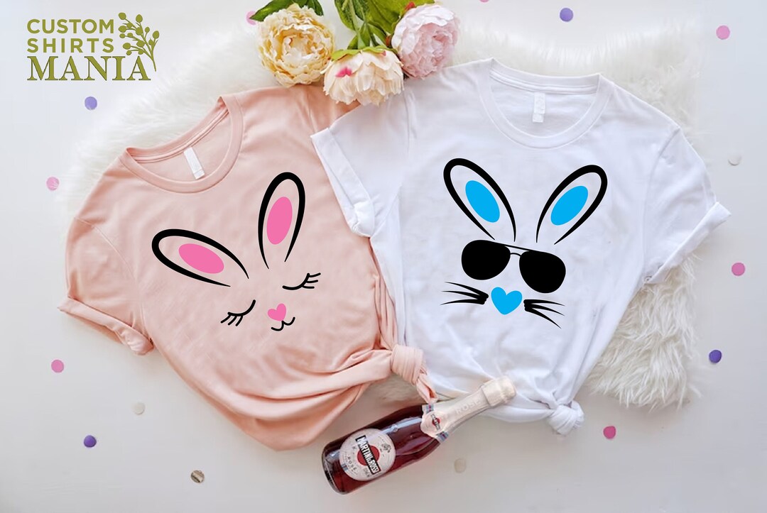 Easter Couple Matching Bunny Shirt,easter Bunny Family Shirt,cute Bunny ...