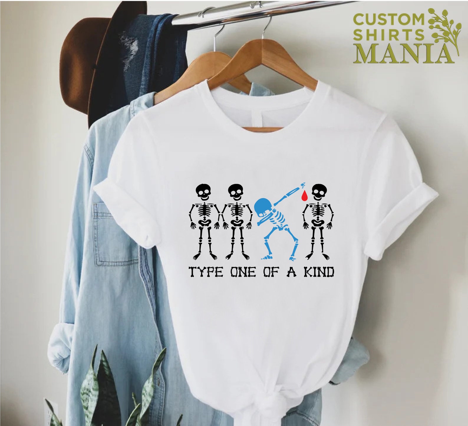 Funny Diabetes Shirt, Dancing Skeleton Diabetes Shirt, T1D Shirt ...