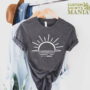 Sunrise Sunset Shirt,sun Ocean Shirt,retro Summer Shirt,beach Shirt ...