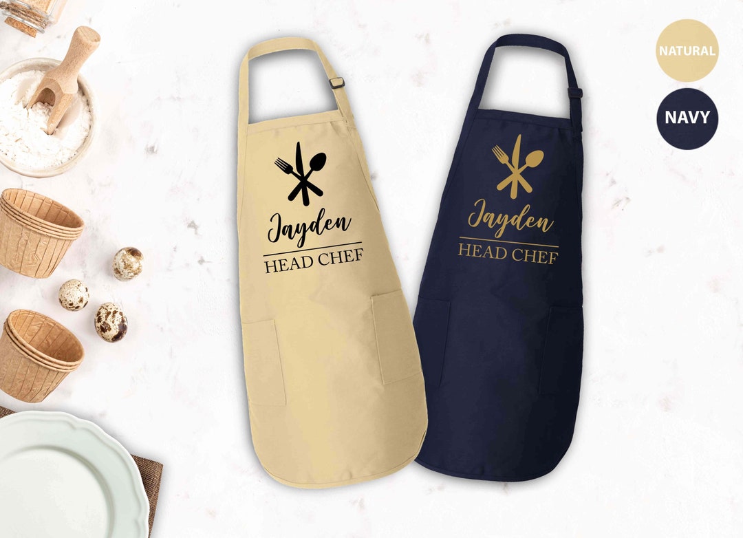 Personalized Logo Apron With Pockets,custom Text Logo Apron,custom Text ...