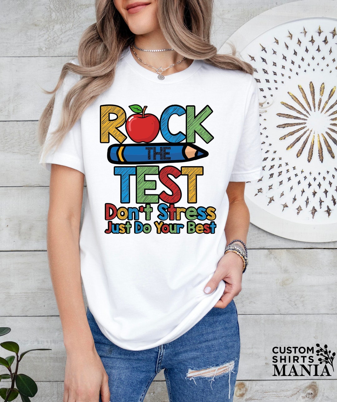 Rock the Test Shirt, Don't Stress Just Do Your Best, Testing Day Tshirt ...