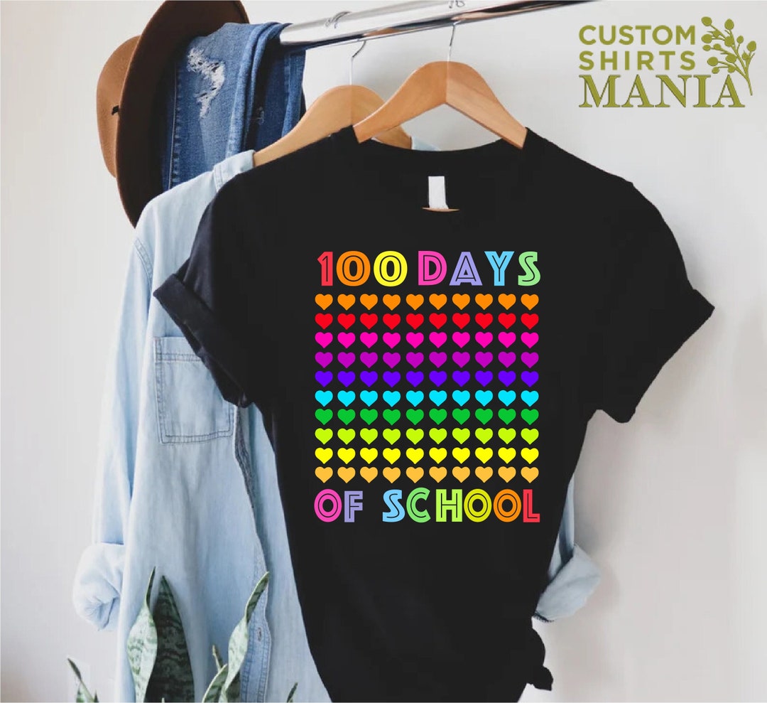 100 Days of School Shirt,100 Days of Hearts Shirt,hearts 100th Day ...