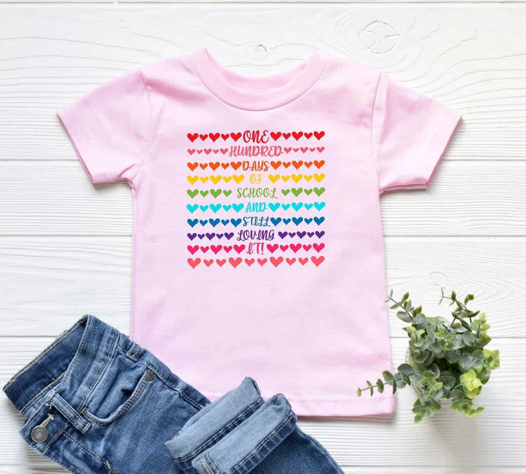 100 Days of School and Still Loving It Shirt,100 Days of Hearts Shirt ...