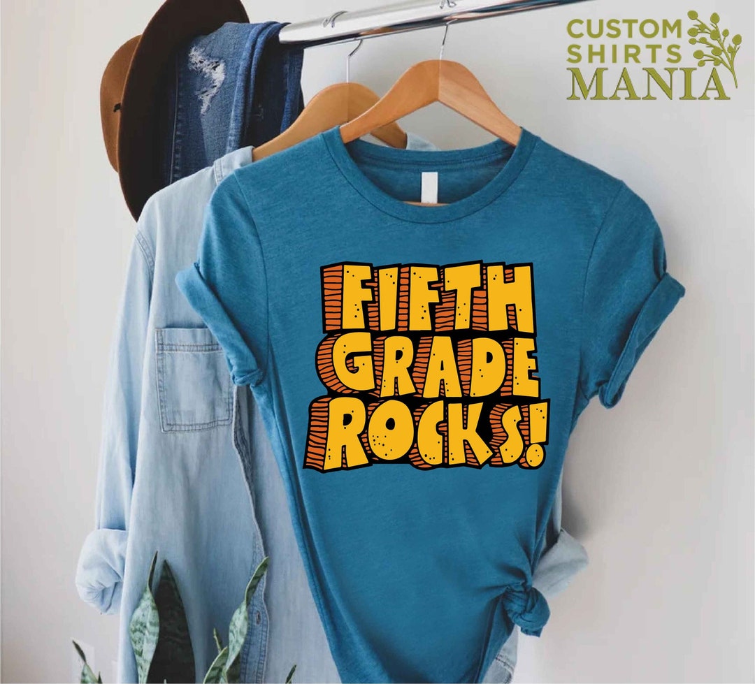 5th Grade Rocks T-shirt, 5th Grade Teacher Shirt, Fifth Grade Shirt ...