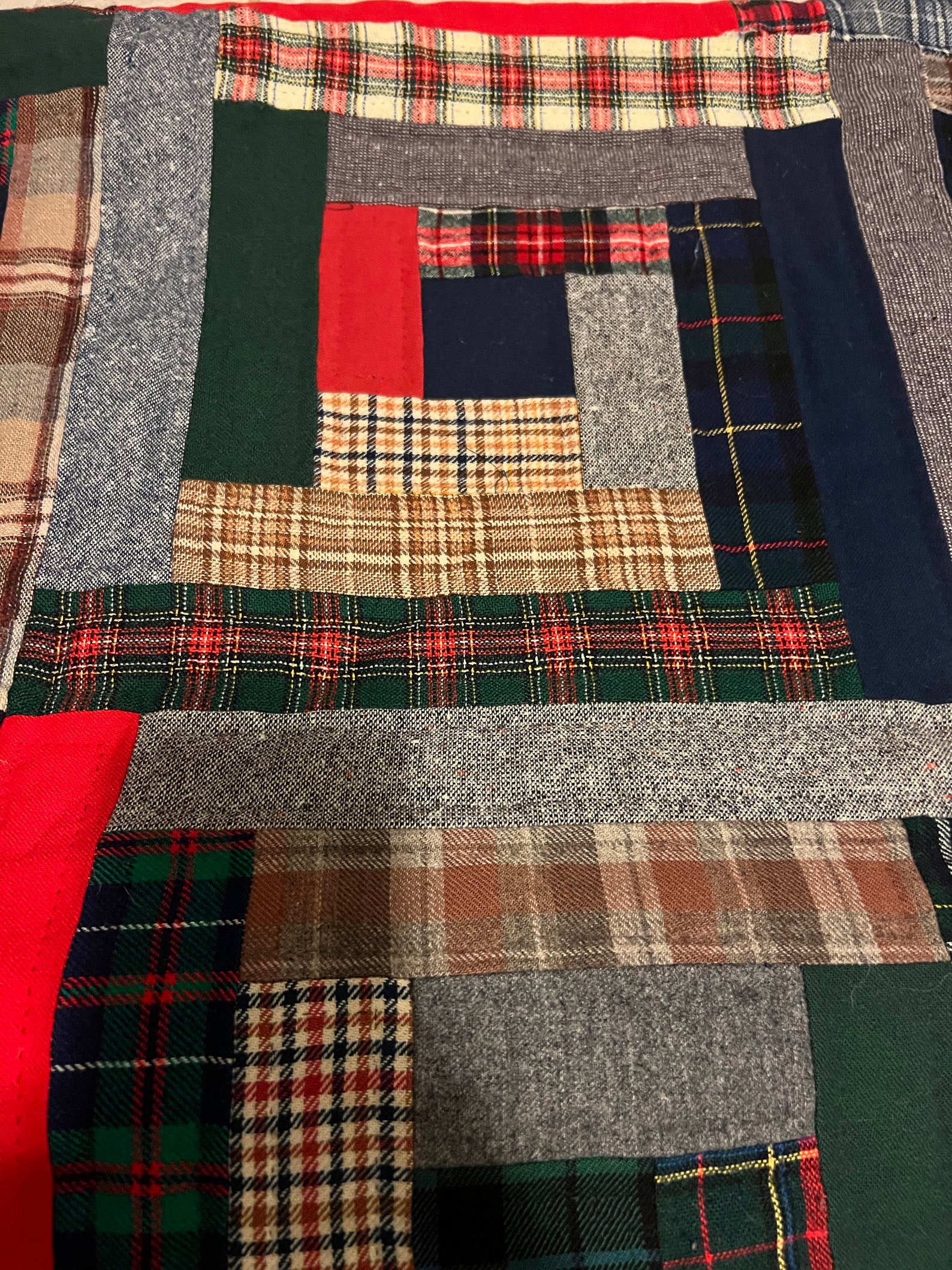 Wool Log Cabin Cutter Quilt Block - Etsy