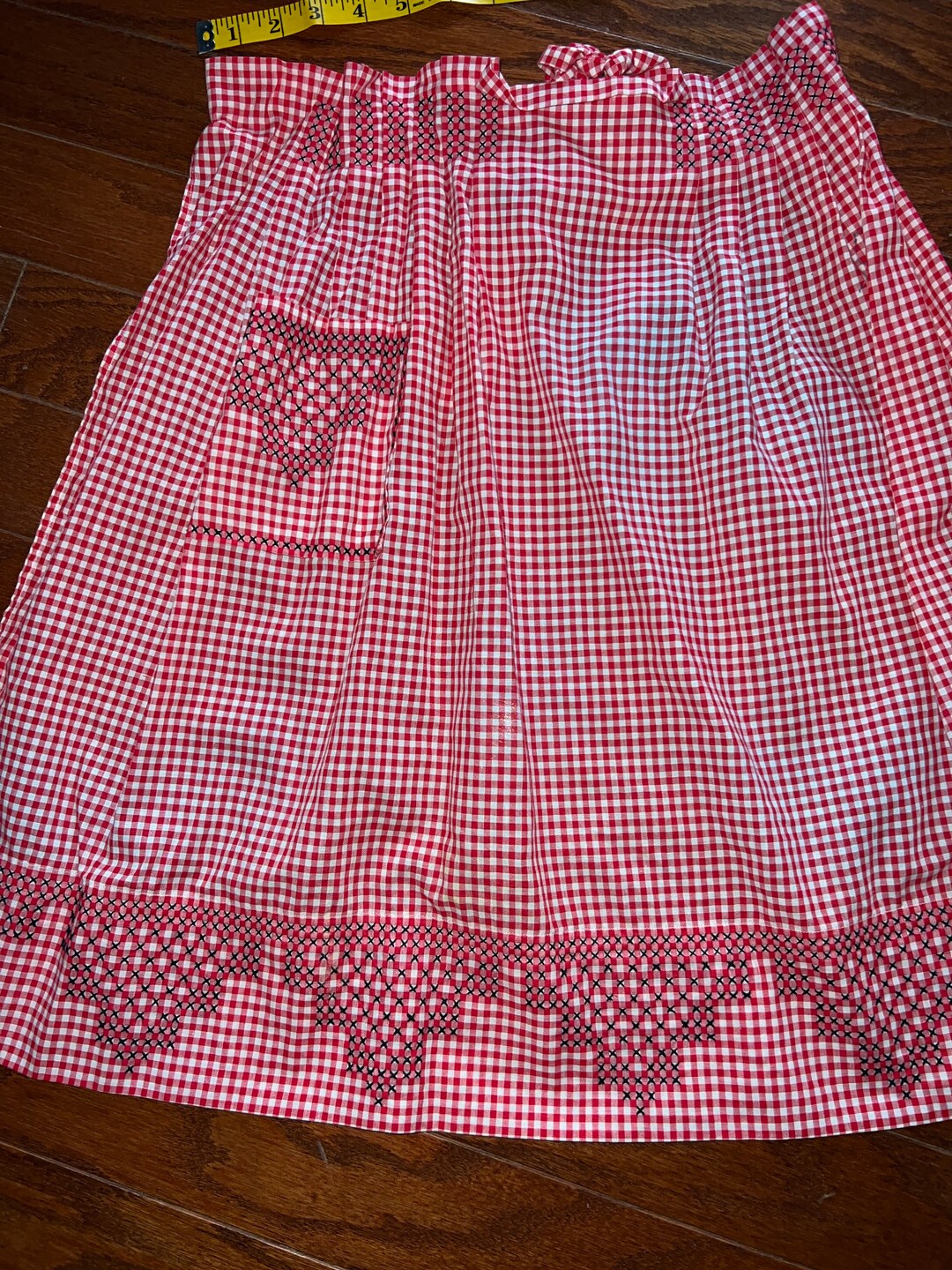 Apron Vintage Chicken Scratch Apron Red Gingham - Etsy