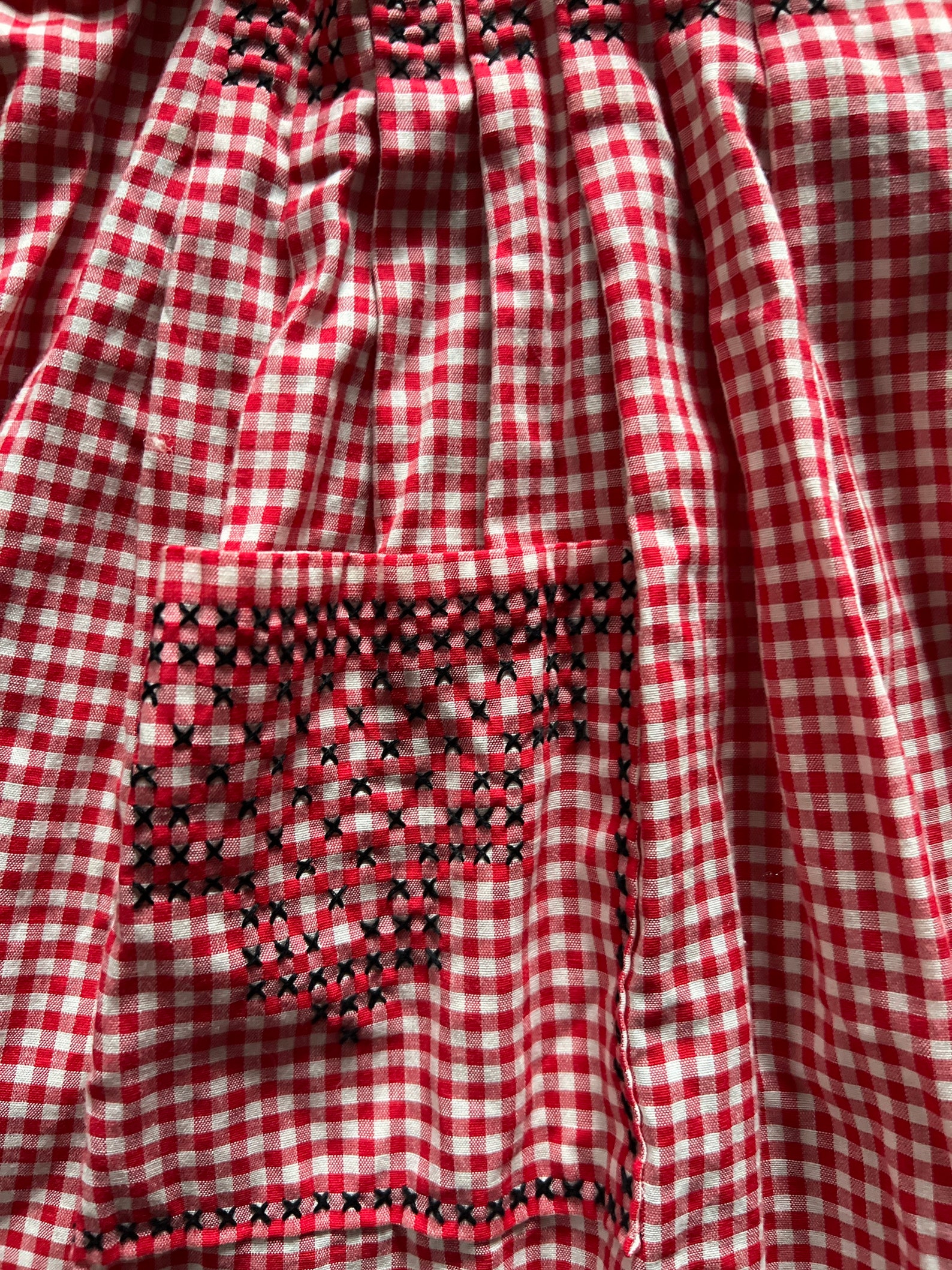 Apron Vintage Chicken Scratch Apron Red Gingham - Etsy