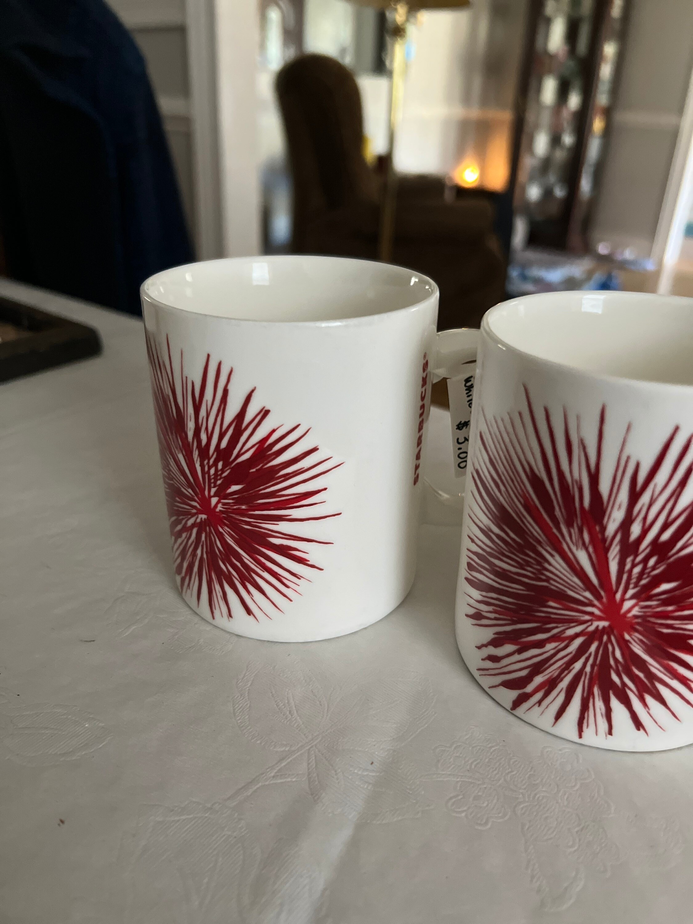2014 Starbucks Holiday Red Starburst Star Burst 12 Oz Cup Mug Fireworks ...