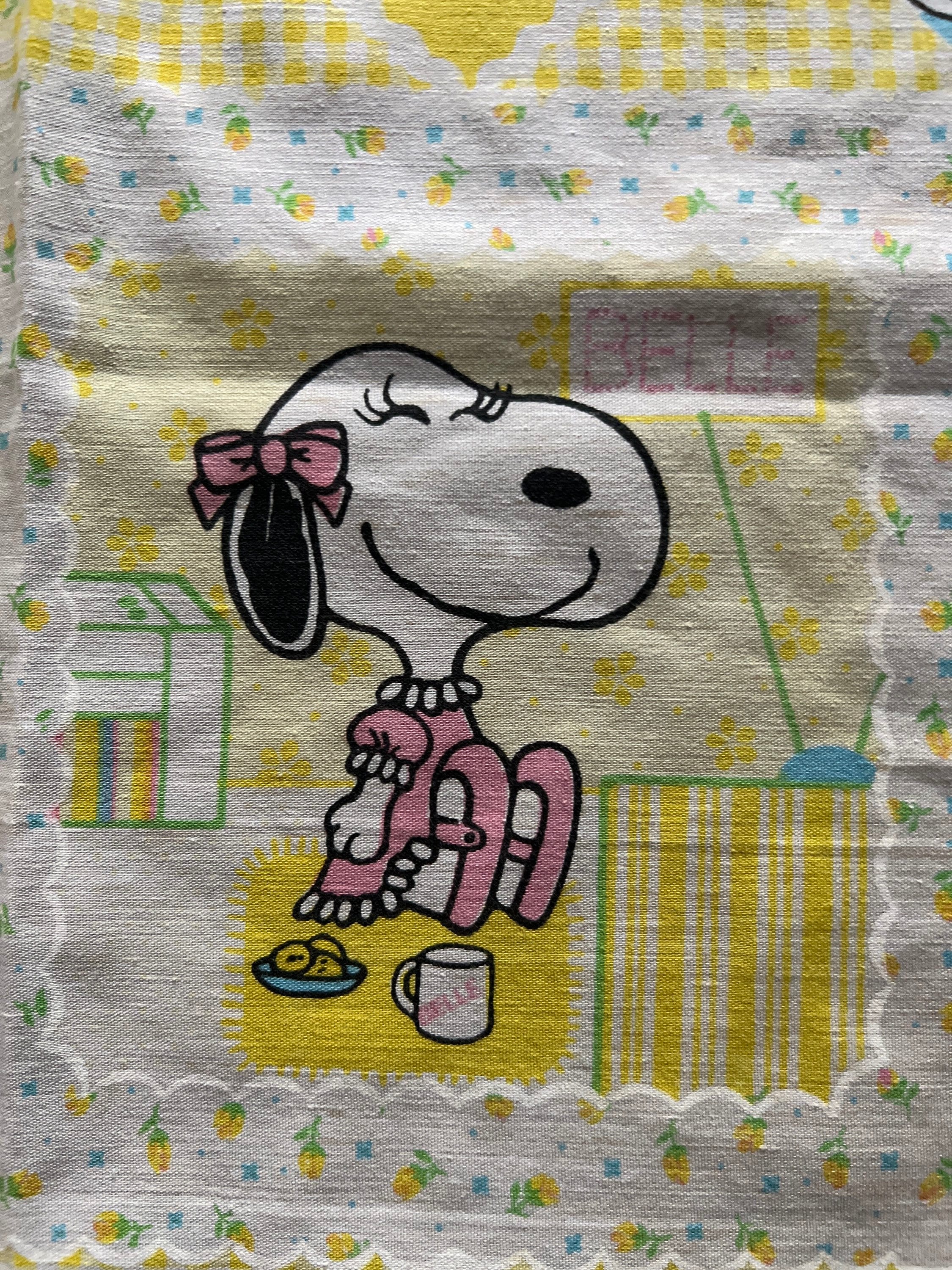 RARE Vintage Snoopy and Belle Curtains Beautiful Swag Set 4 Pieces Set ...