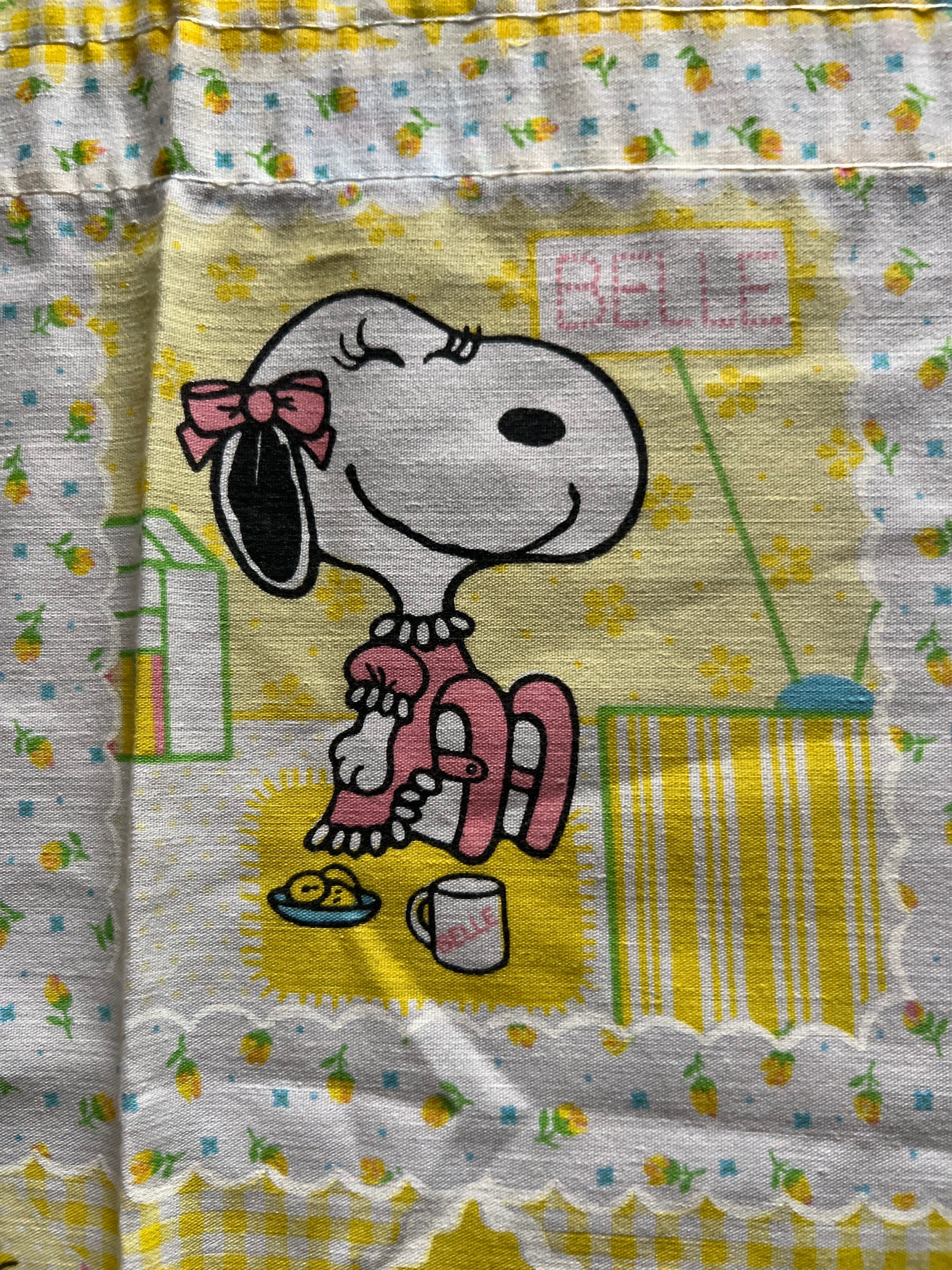RARE Vintage Snoopy and Belle Curtains Beautiful Swag Set 4 Pieces Set ...