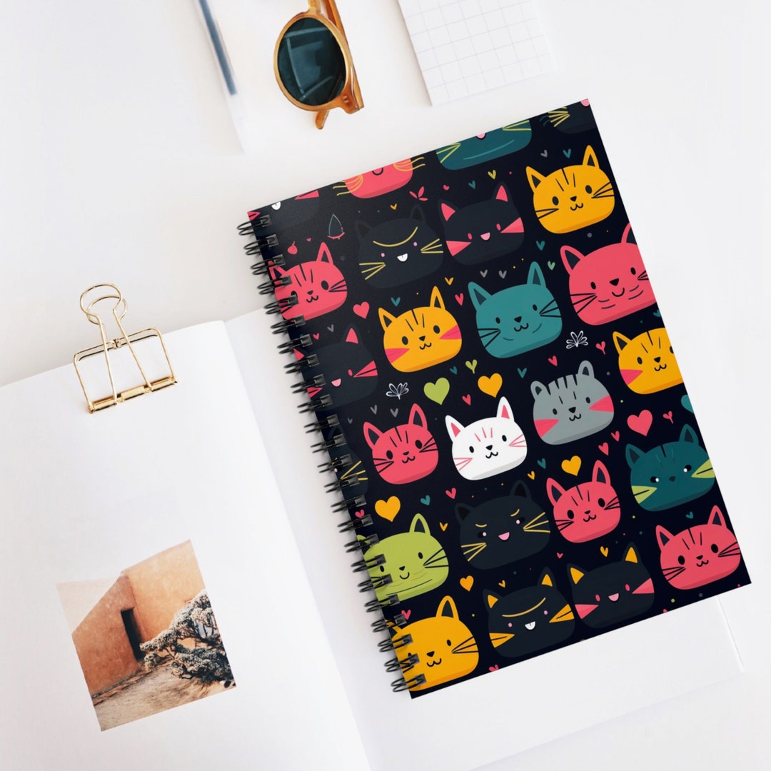 Super Cute Cat Spiral Notebook - Ruled Line - Etsy