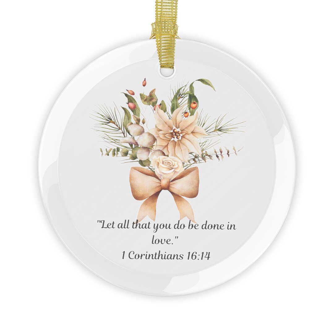Bible Scripture Glass Ornaments, Faith Inspired Decoration, Christian ...