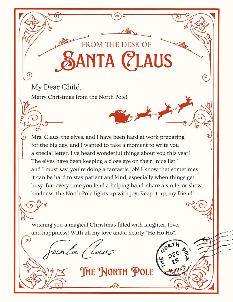 Dear Santa Letter & North Pole Response | Christmas Writing Activity ...