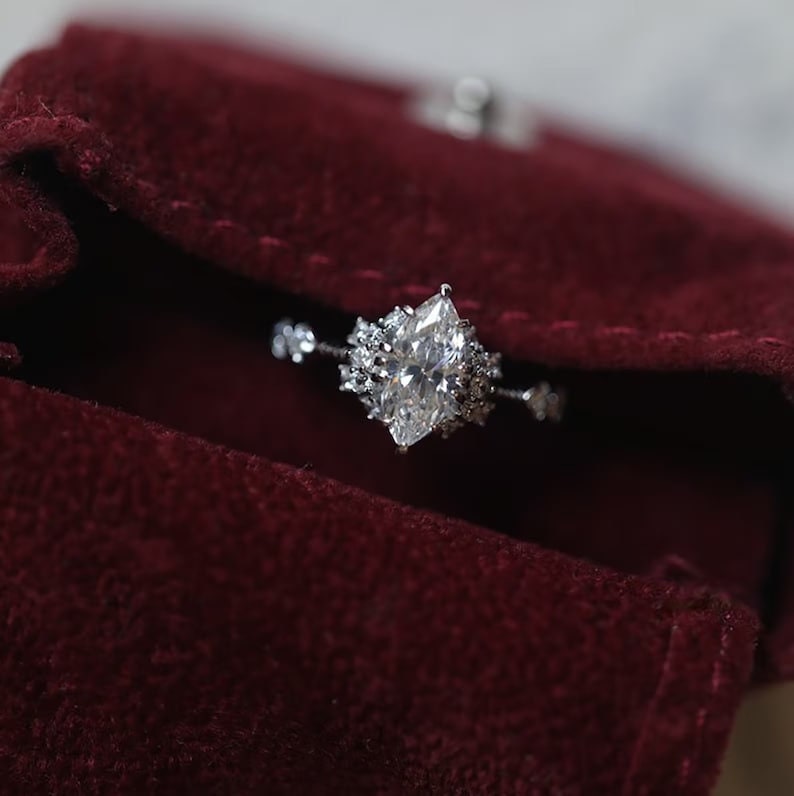 Marquise Diamond Simulant 1 Carat Ring, Lab Created Diamond, Unique ...