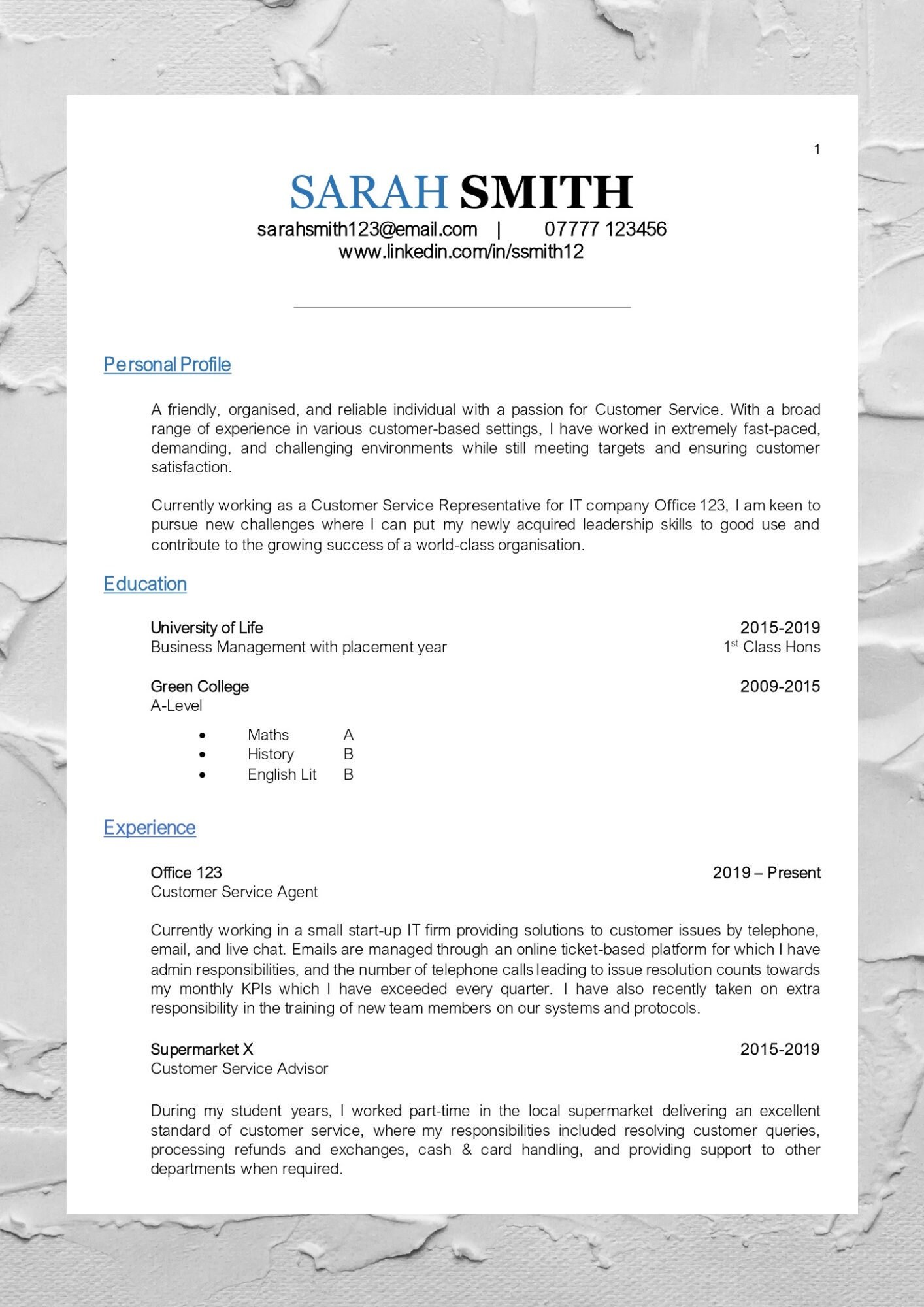 Simple Basic Clean Professional CV Resume and Cover Letter Template UK ...