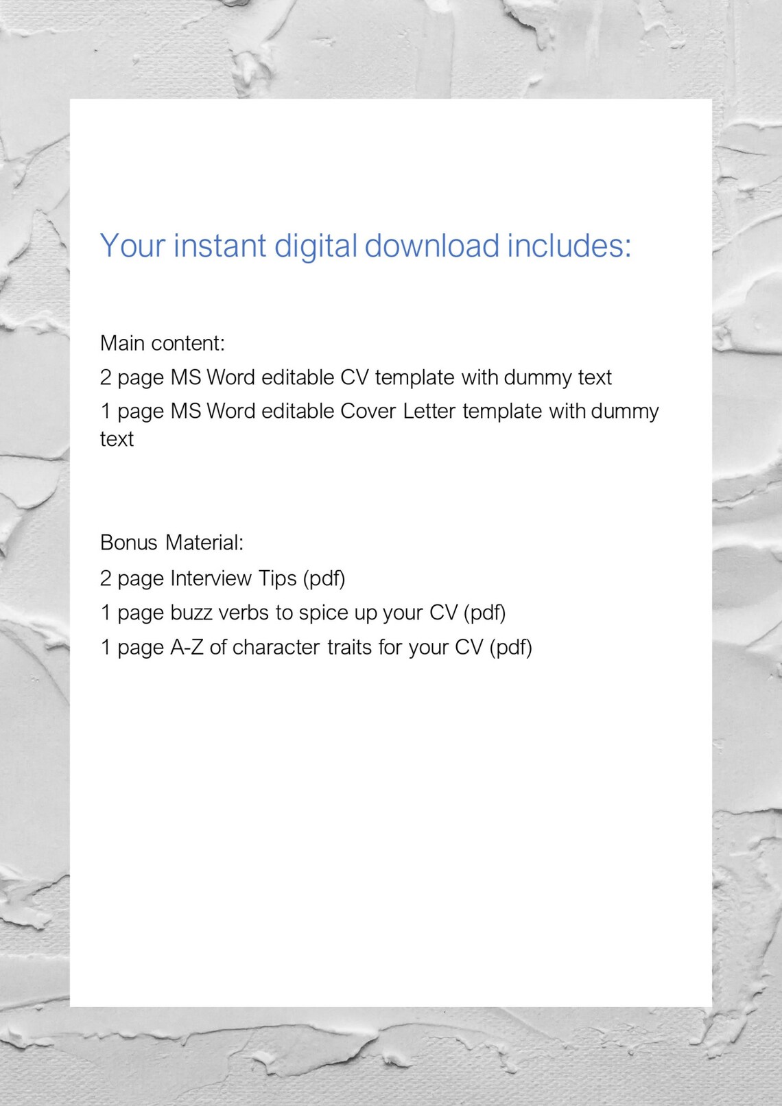 Simple Basic Clean Professional CV Resume and Cover Letter Template UK ...