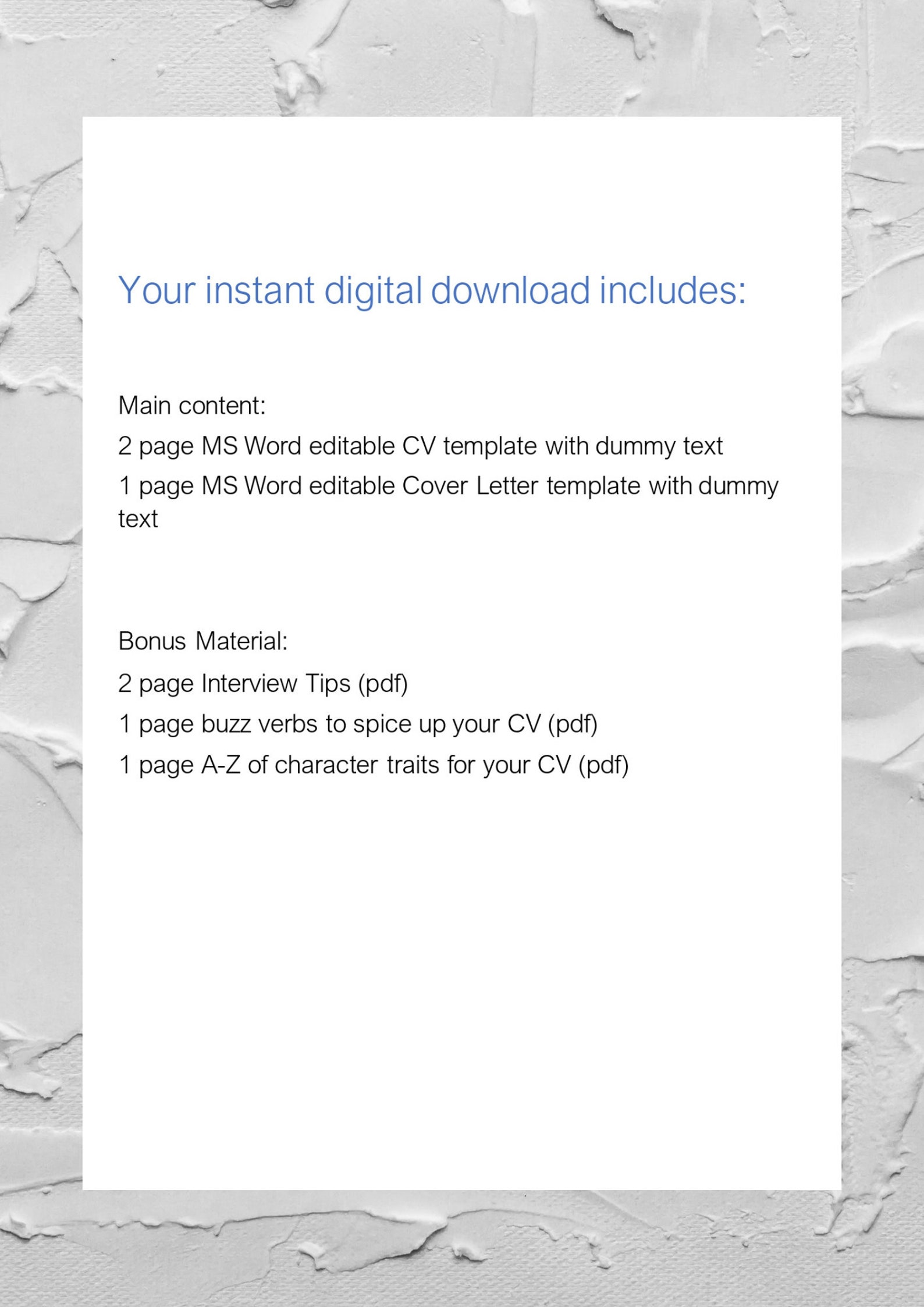 Simple Basic Clean Professional CV Resume and Cover Letter Template UK ...