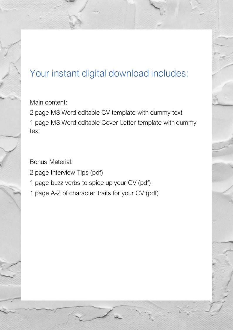 Simple Basic Clean Professional CV Resume and Cover Letter Template UK ...